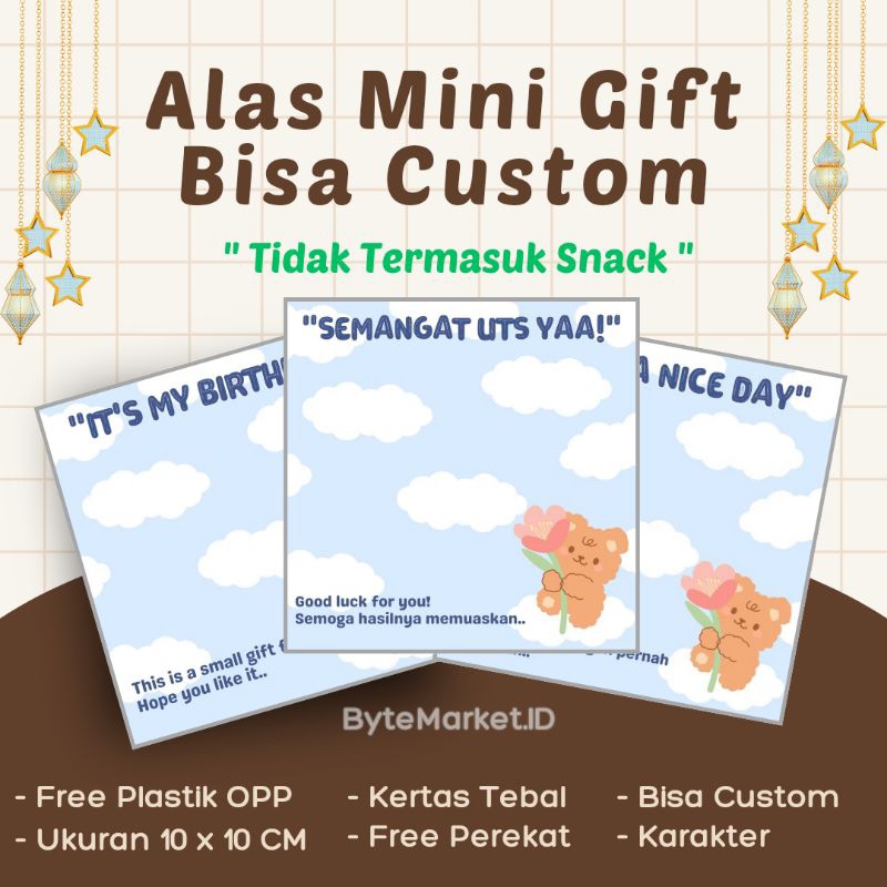 Jual 1 Lembar Alas Kertas Mini Gift | Free Plastik & Bisa Pake Desain ...