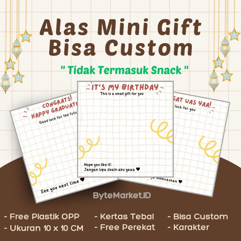 Jual ALAS KERTAS MINI GIFT SNACK | CUSTOM (1Lembar) | Shopee Indonesia