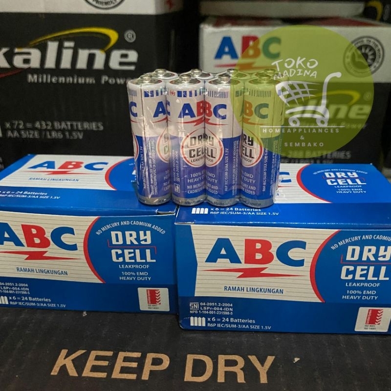 Jual Baterai ABC R6 biru | ABC Biru AA | Baterai jam dinding | ABC Biru ...