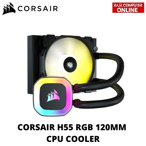 Jual CORSAIR H55 RGB 120MM LIQUID CPU COOLER ARGB 120MM AIO COOLER ...