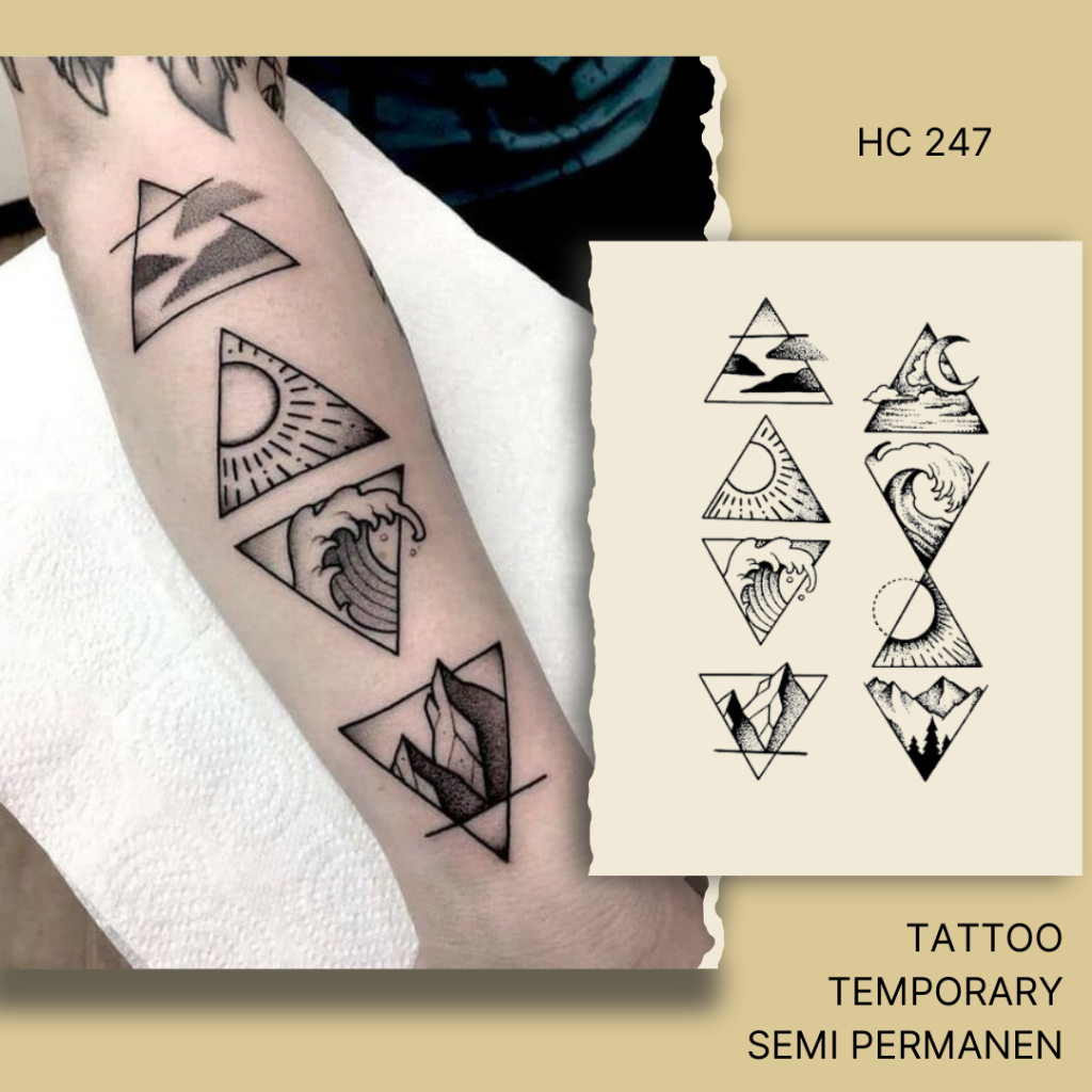 Jual TATTOO TEMPORARY SEMI PERMANEN HC-247 size 11x18 cm motif segitiga ...