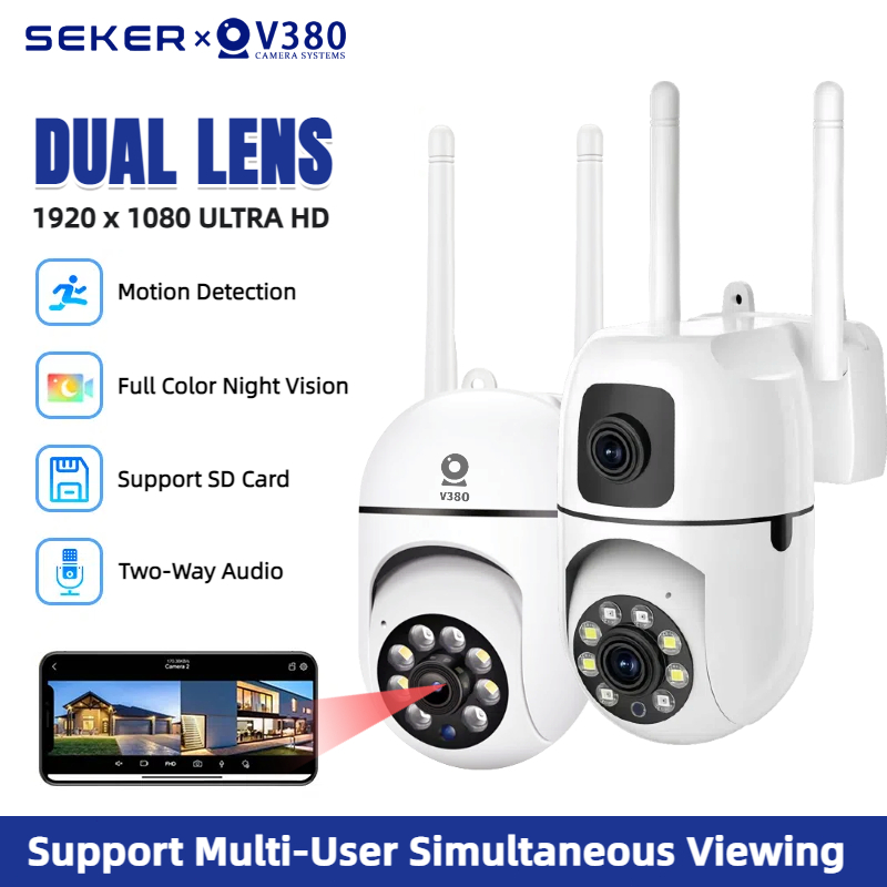 Jual V380 Pro Dual Lens Outdoor CCTV Wifi HD Human Tracking Malam Lensa IP66 Weather-Proof CCTV ...