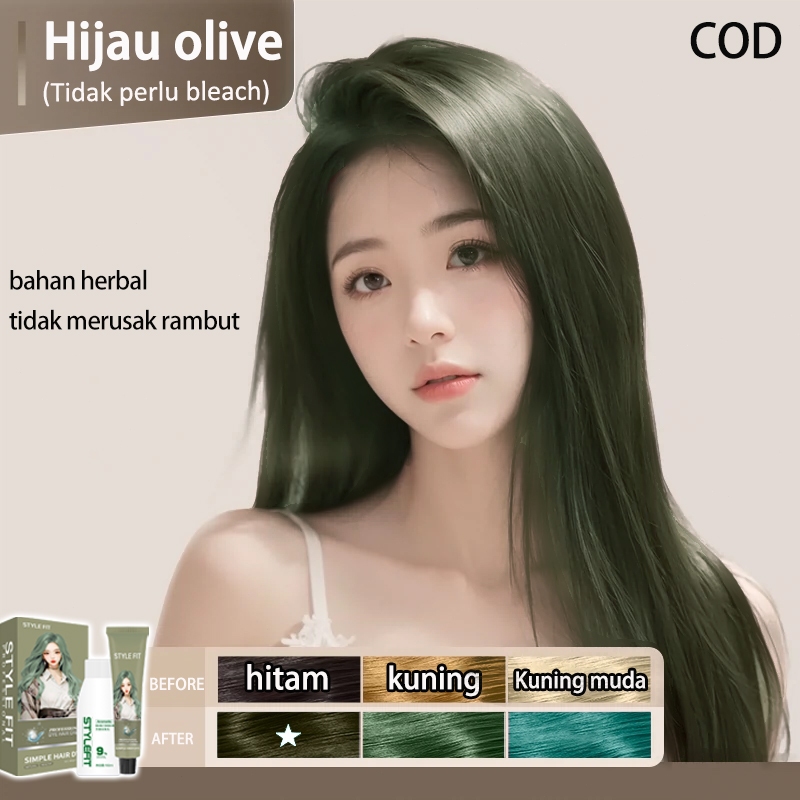 Jual 【Beli 100ml gratis 100ml】STYLE FIT cat rambut Hijau olive*200ml ...