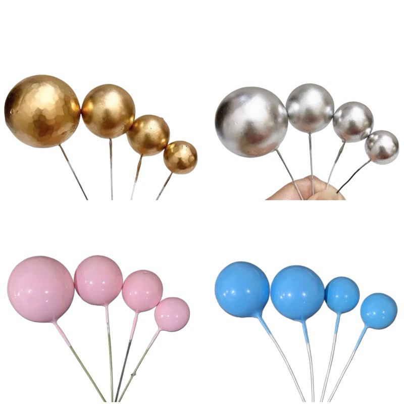 Jual Topper Birthday Cake Bola Bulat Hiasan Kue 4pcs | Shopee Indonesia