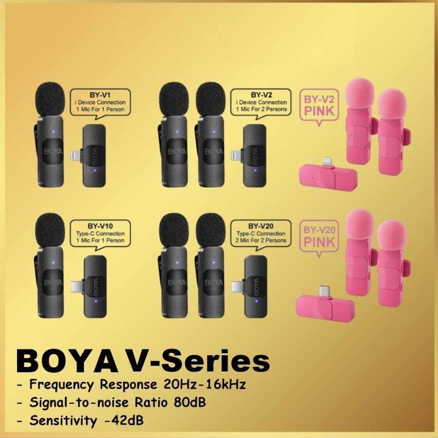 Jual Boya BY-V1 V2 V10 V20 2.4GHz Ultracompact Wireless Mic Microphone ...