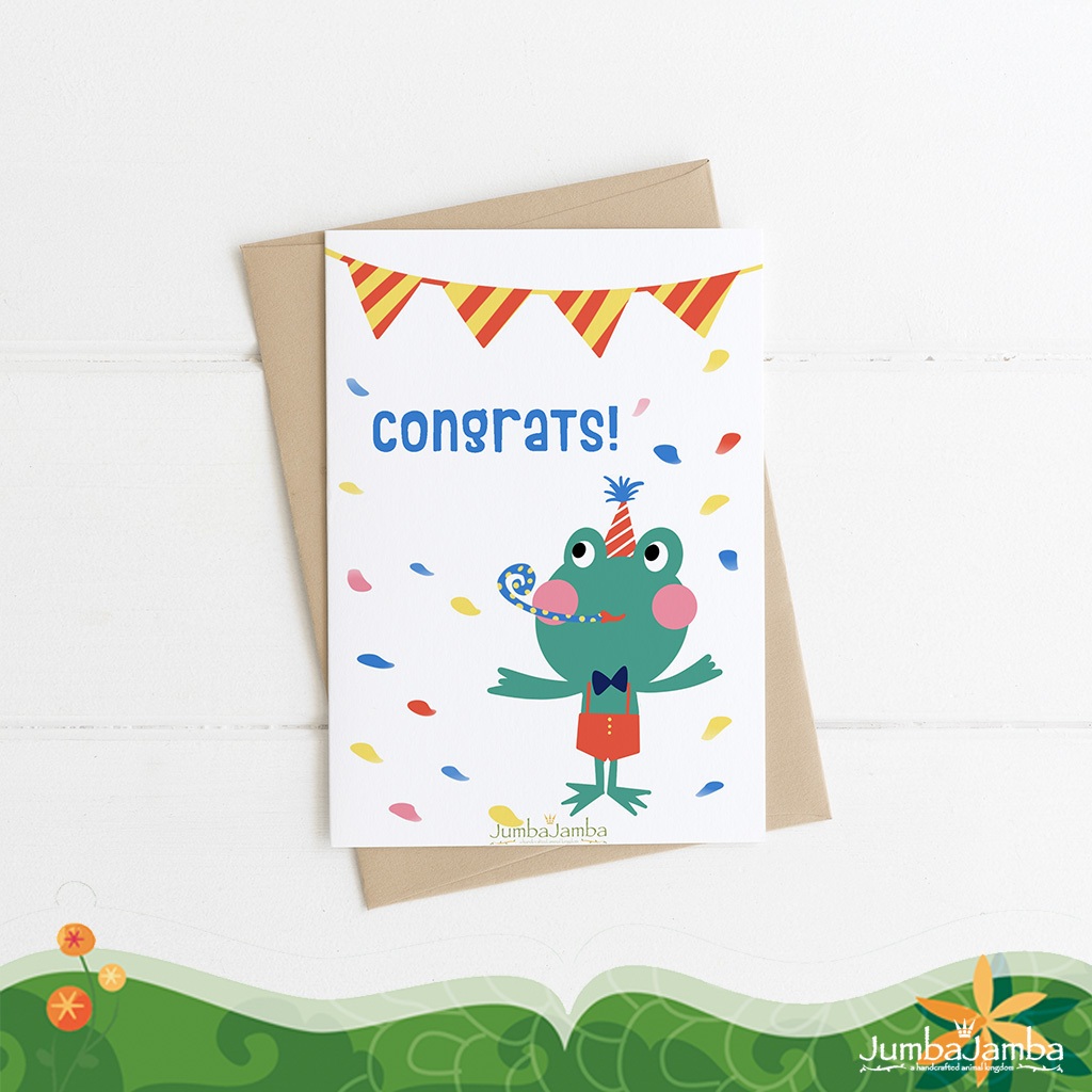 Jual Jumba Jamba Kartu Ucapan Selamat Ukuran A6 - Frog With Balloons ...
