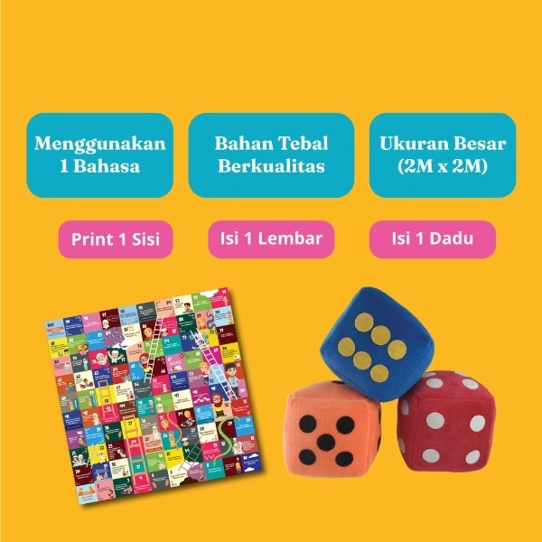 Jual Ular Tangga Jumbo Raksasa Mainan Edukasi Anak Murah 2 meter x 2 ...