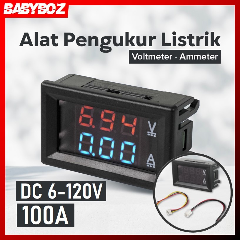 Jual BABYBOZ - Alat Pengukur Listrik Voltmeter Ammeter LED DC 0 100V 0 10A Digital Ammeter ...