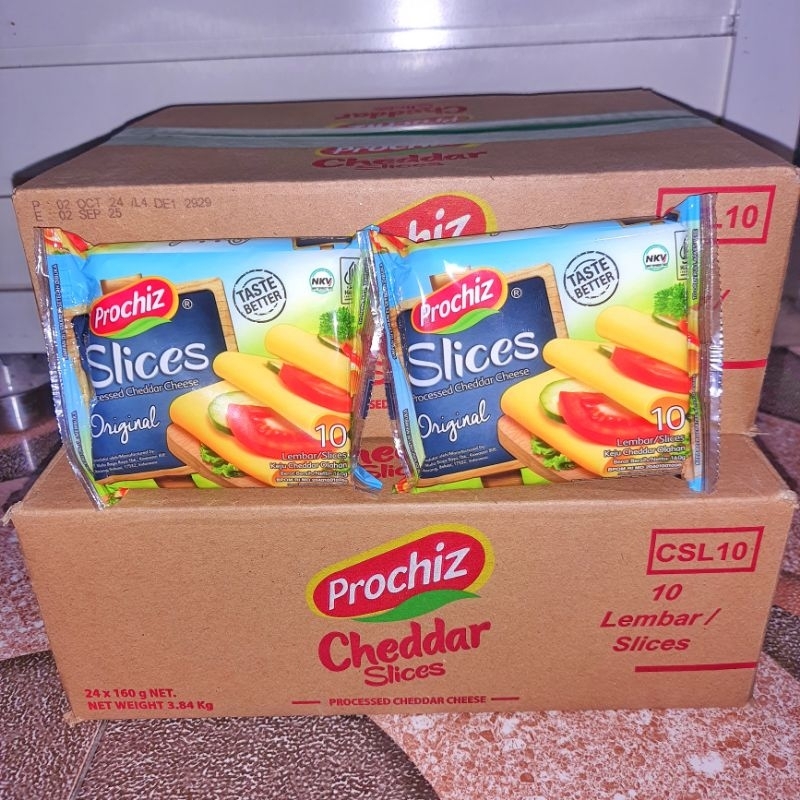 Jual PROCHIZ CHEDDAR PREMIUM SLICES 10 (24×160gr/ 1 KARTON) | Shopee ...