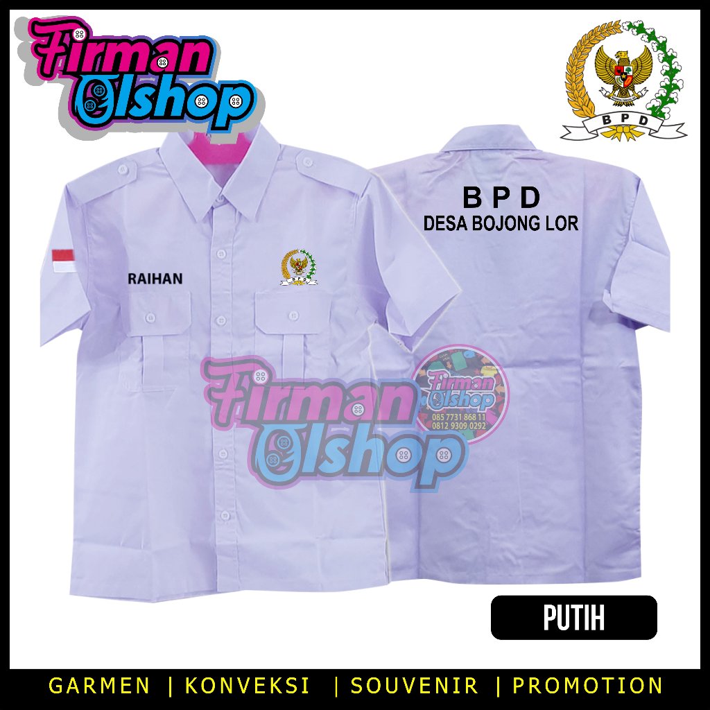 Jual Bigsize Kemeja BPD Lengan Pendek Baju BPD Pdh Pdl BPD Full Bordir ...