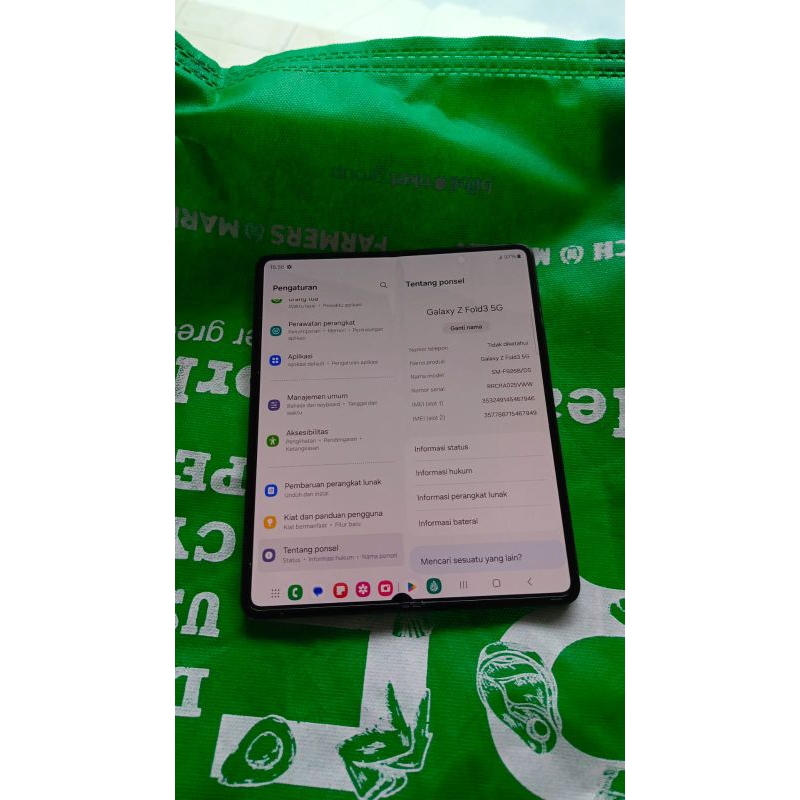 Jual SAMSUNG Z FOLD 3 5G RAM 12/256GB ORIGINAL SEIN MULUS NORMAL ...