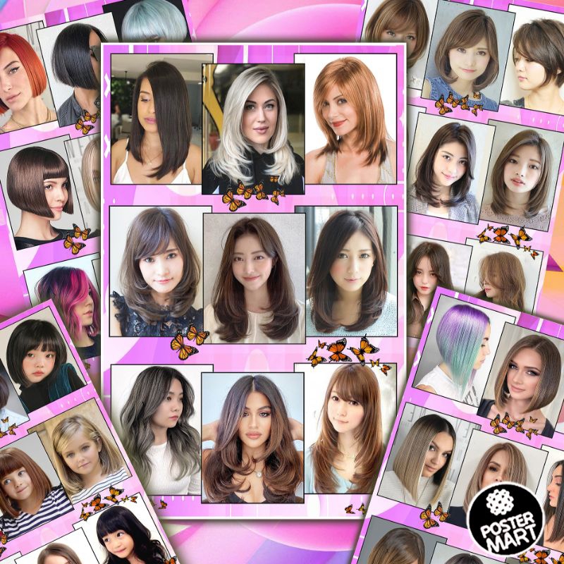 Jual poster model rambut wanita color rambut perlengkapan salon ...