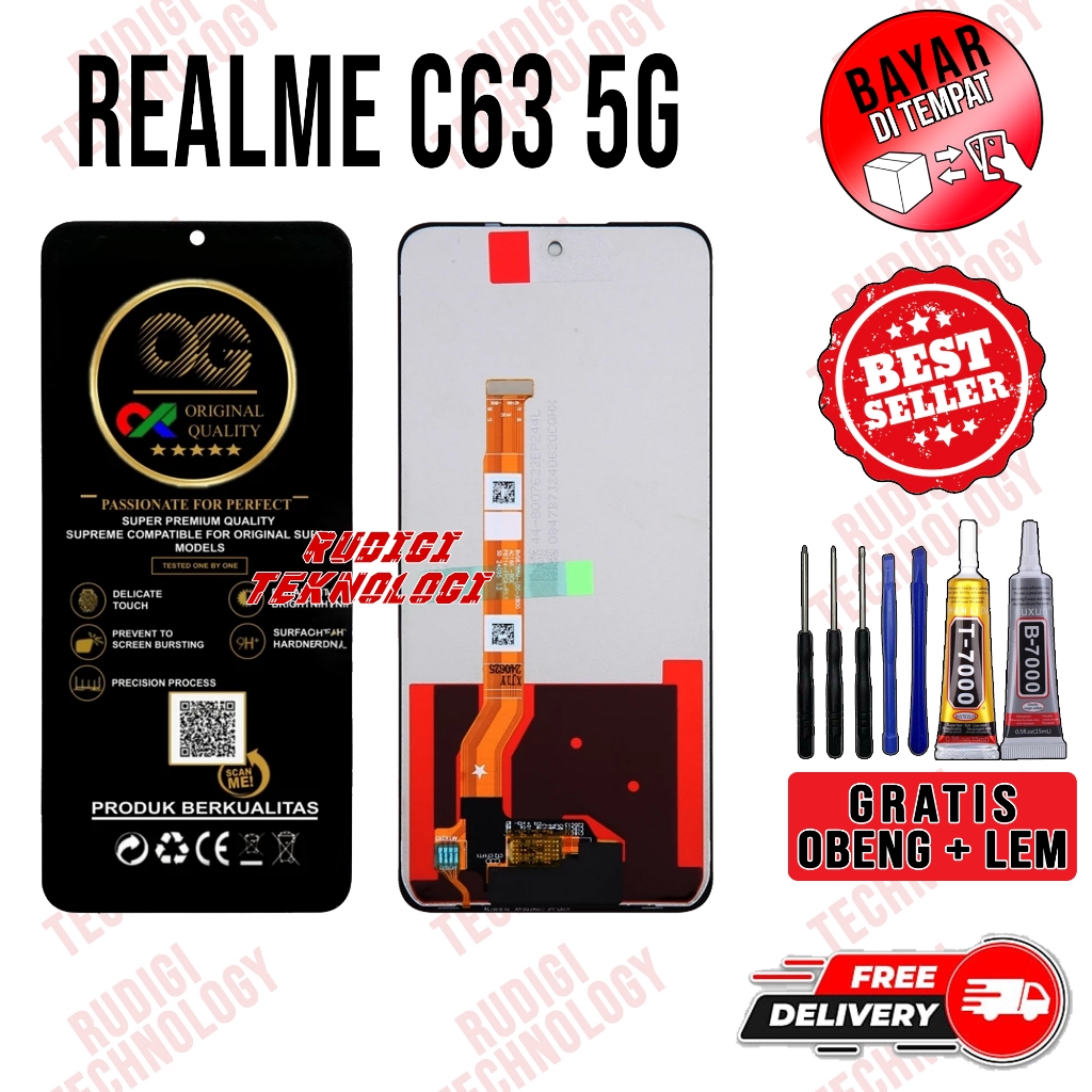 Jual Lcd Touchscreen REALME C63 5G Original Fullset GRATIS LEM OBENG ...
