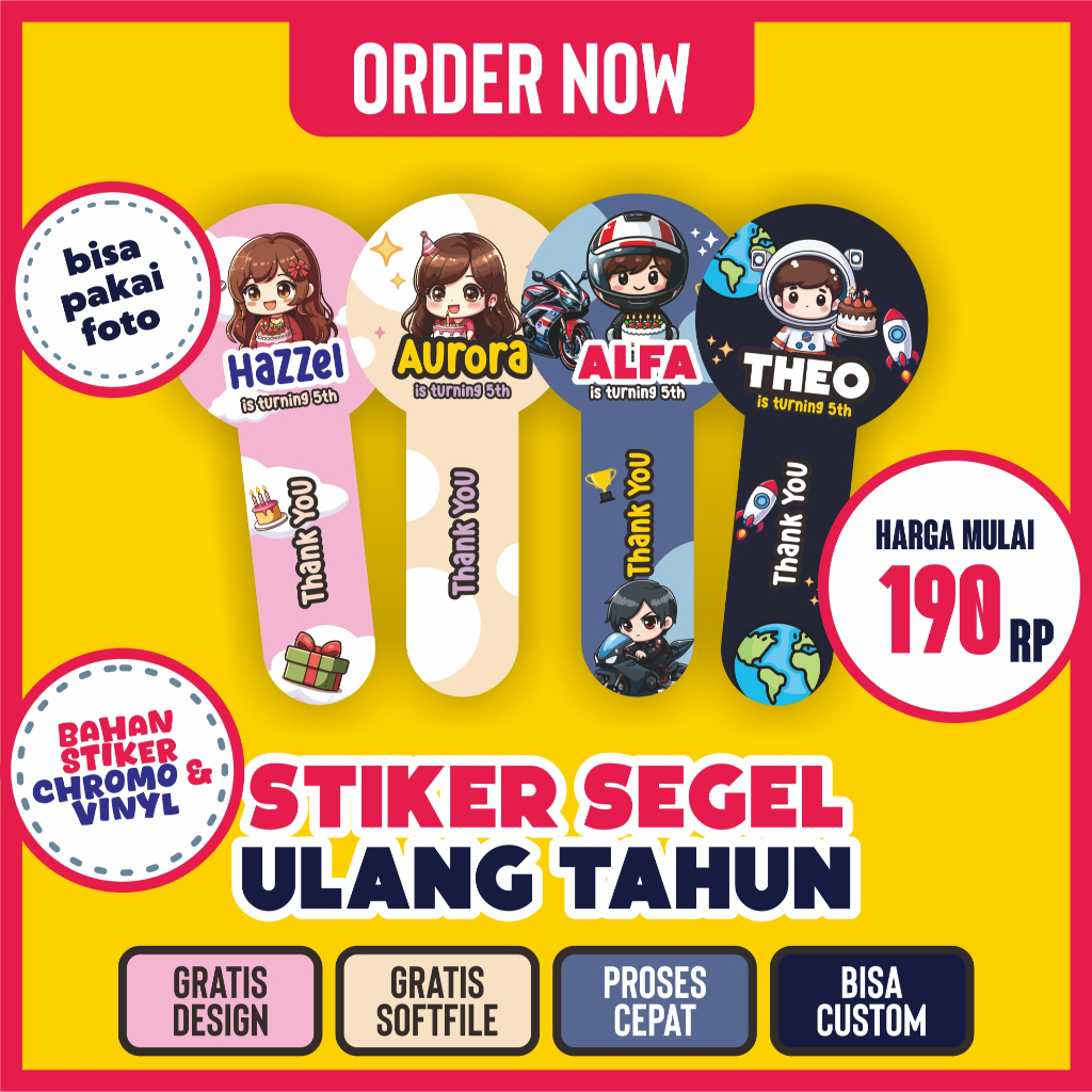 Jual Segel ulang tahun | stiker ultah | label ulang tahun | Shopee ...