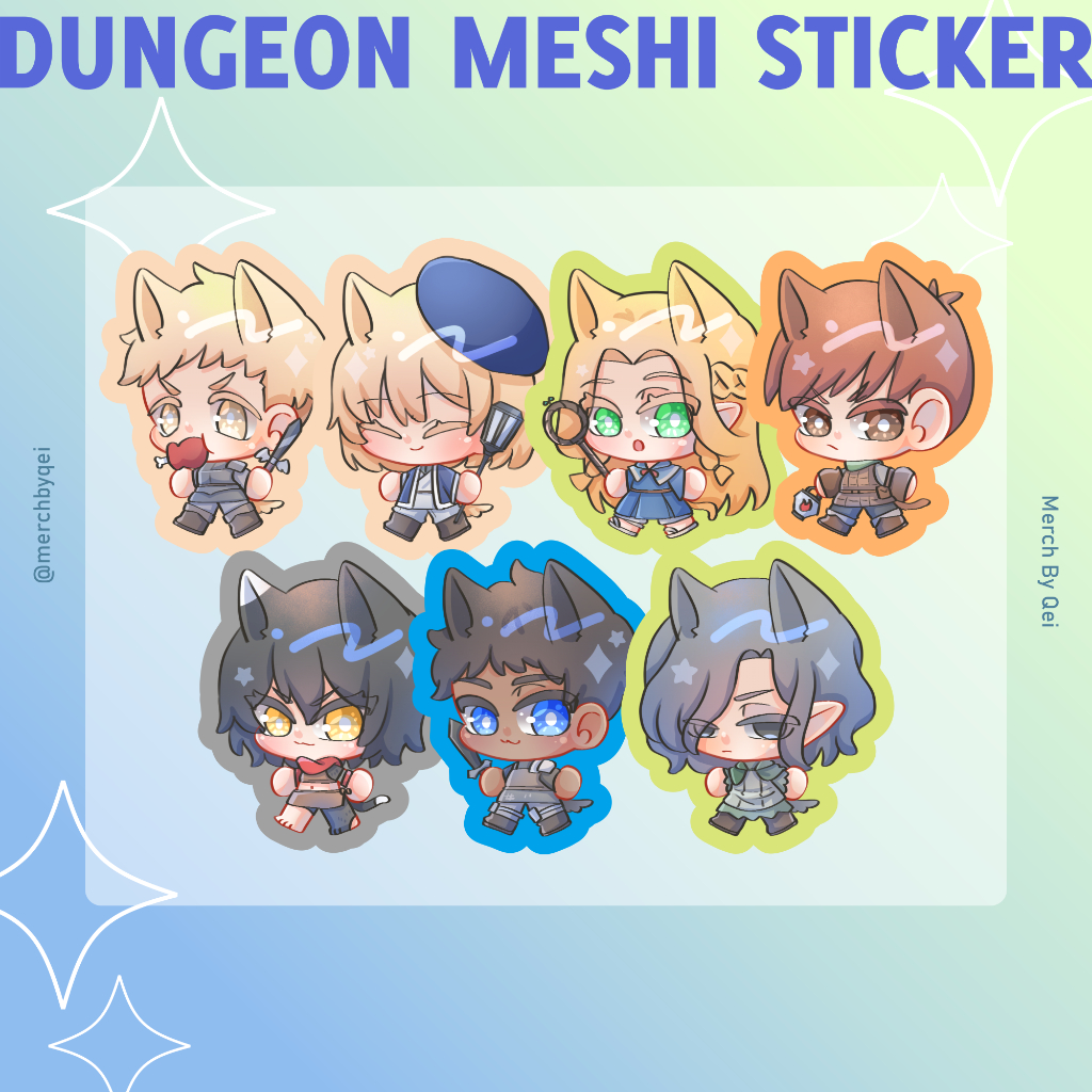 Jual Stiker DUNGEON MESHI Glitter Sticker Fanart Merchandise Merch by ...