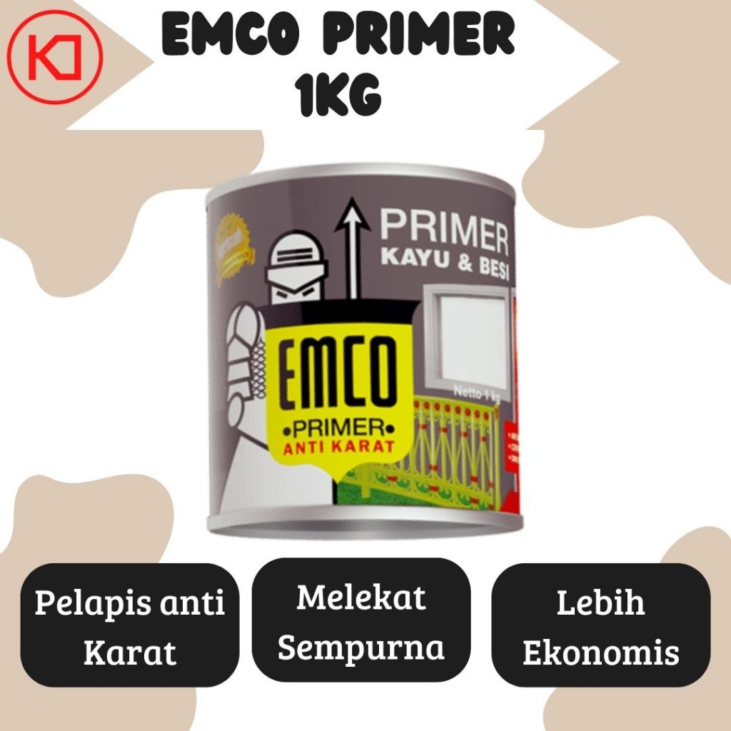 Jual Primer Besi Anti Karat Emco PKB - 1kg Cat Dasar | Shopee Indonesia