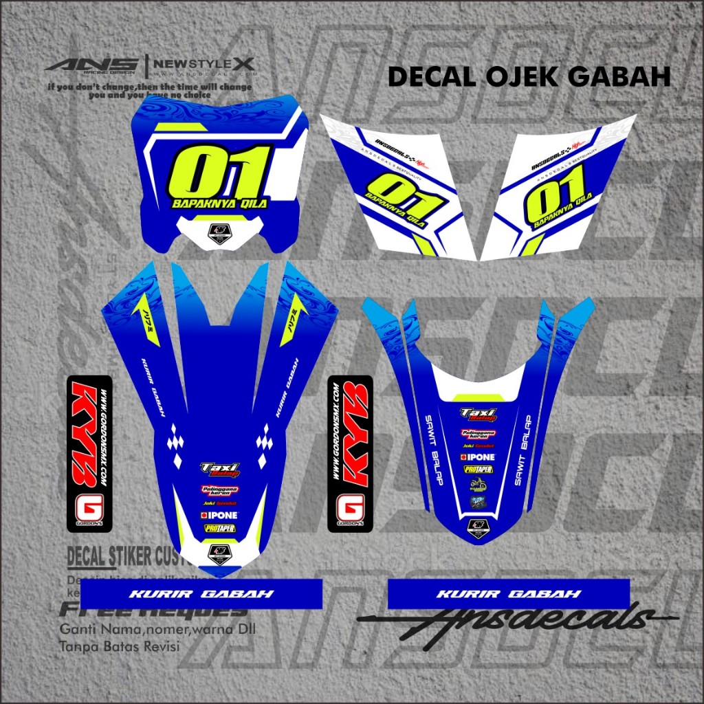 Jual decal ojek gabah stiker gabah stiker yz decal motor angkut gabah ...
