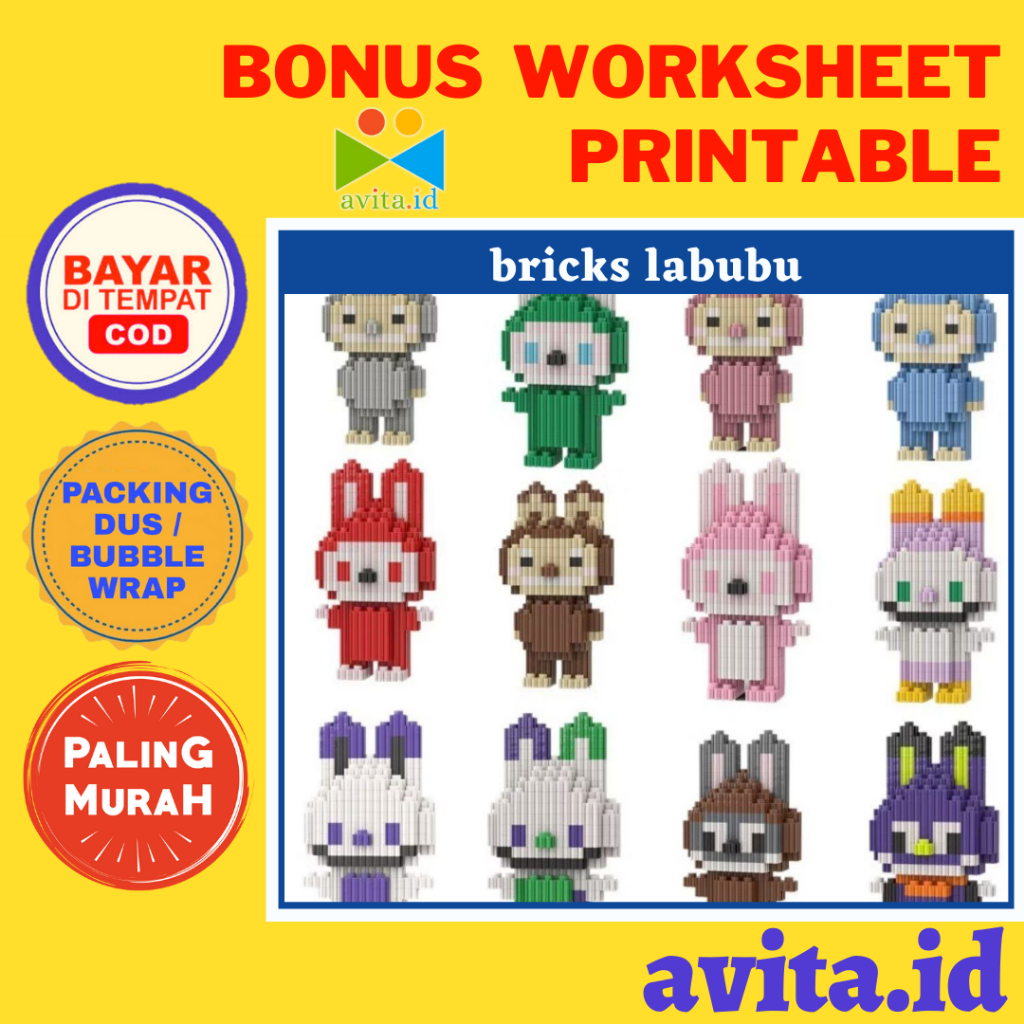 Jual avita.id bricks labubu/3d nano blocks mini/blok susun labubu ...