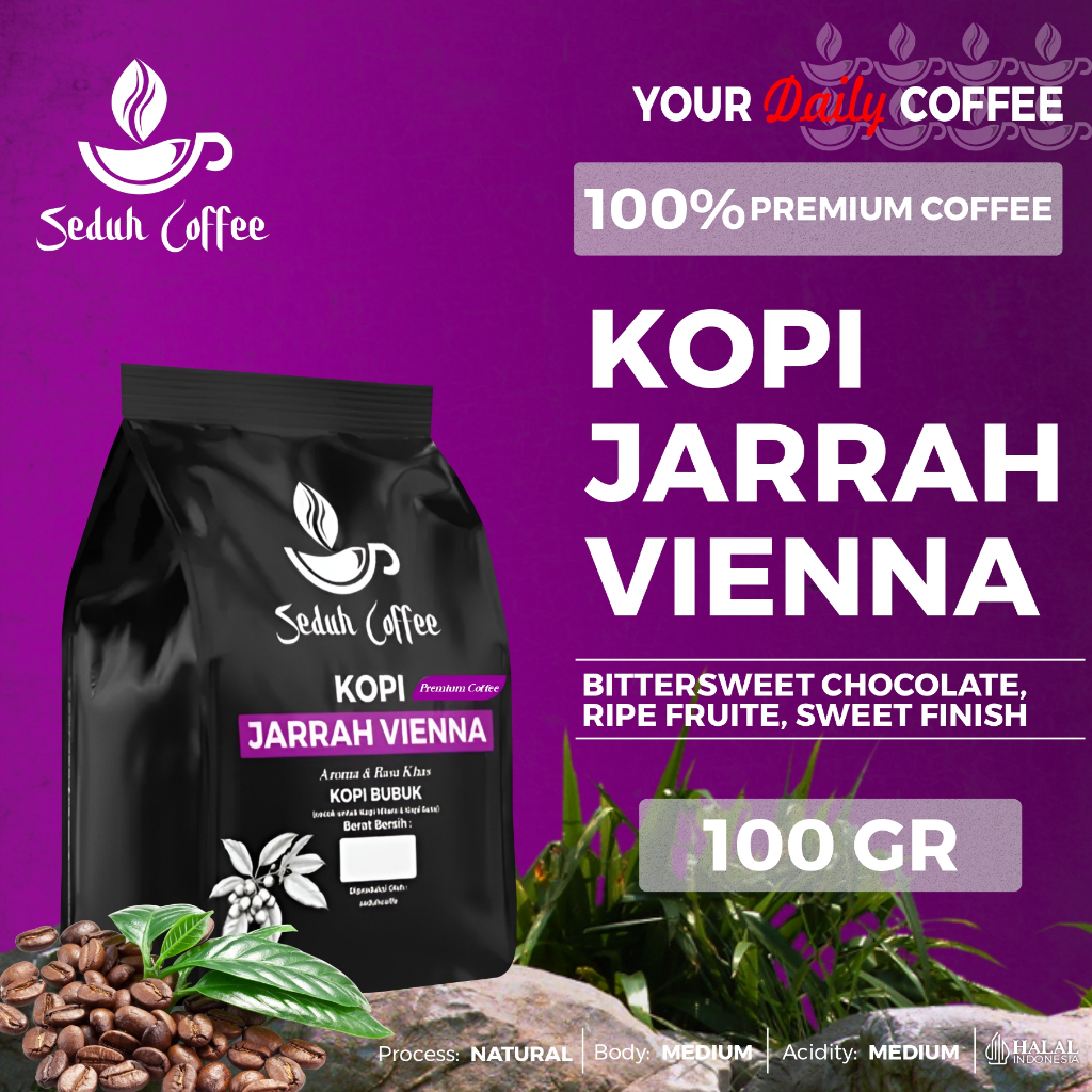 Jual SEDUH- Bubuk Kopi import Jarrah Vienna Premium Asli 100gr | Shopee ...