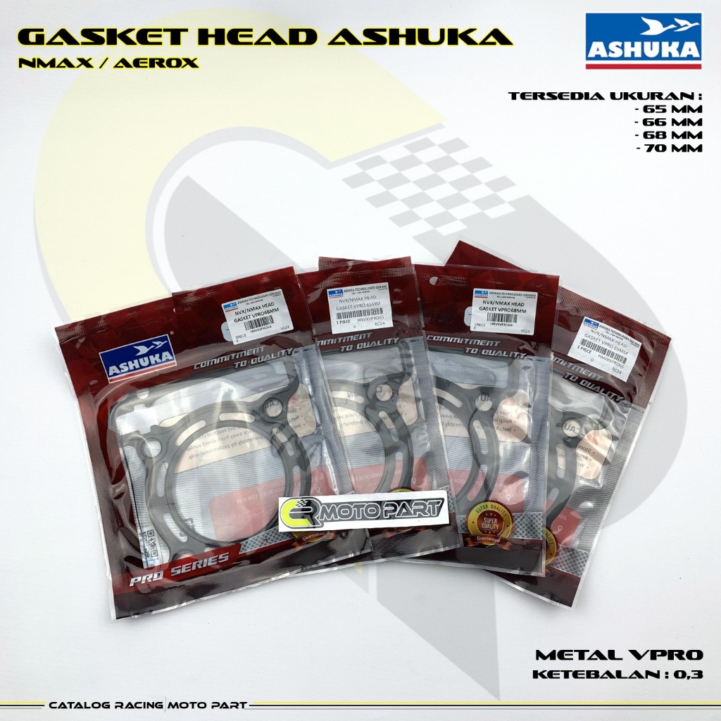 Jual ASHUKA Gasket Paking Head Metal 65 66 68 70 Vpro Nmax / Aerox ...