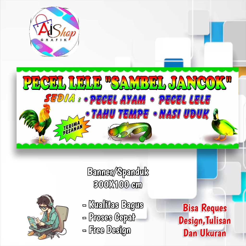 Jual Spanduk Banner Pecel lele Seafood custom model i | Shopee Indonesia