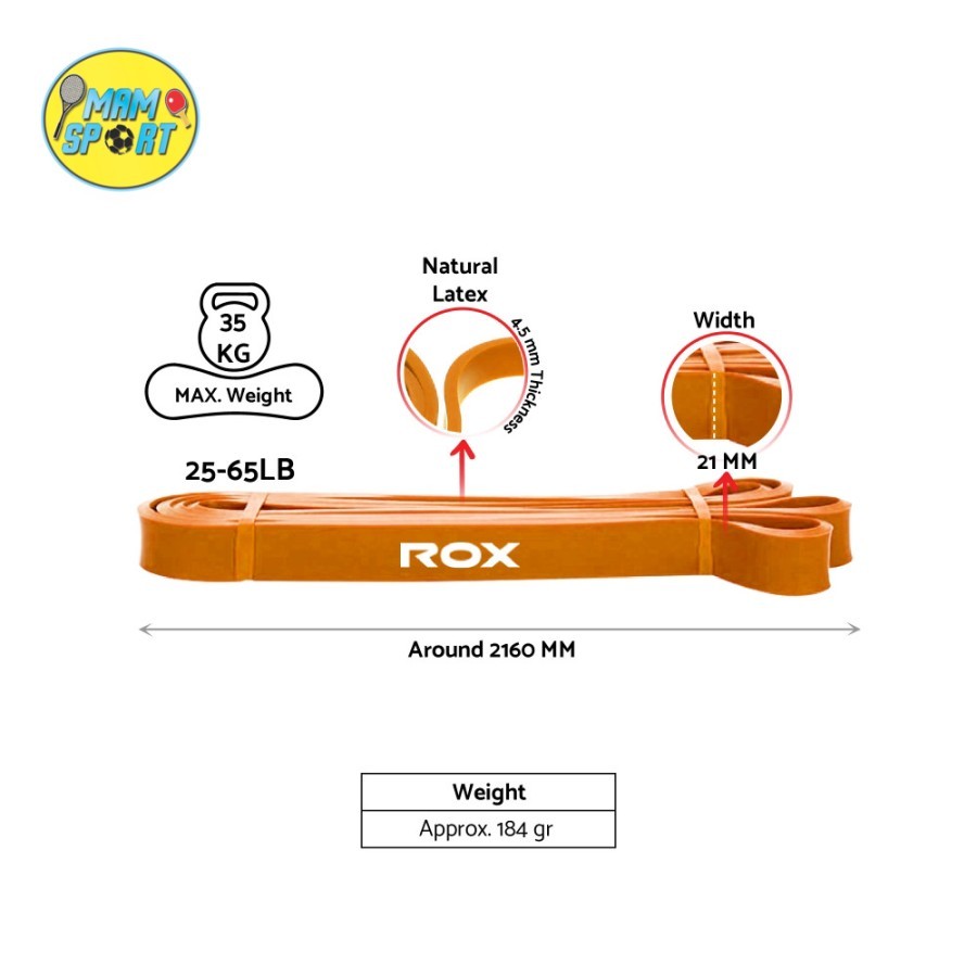 Jual Latex Power Band ROX MYZEL RLPB-221 21mm Orange Original | Shopee ...