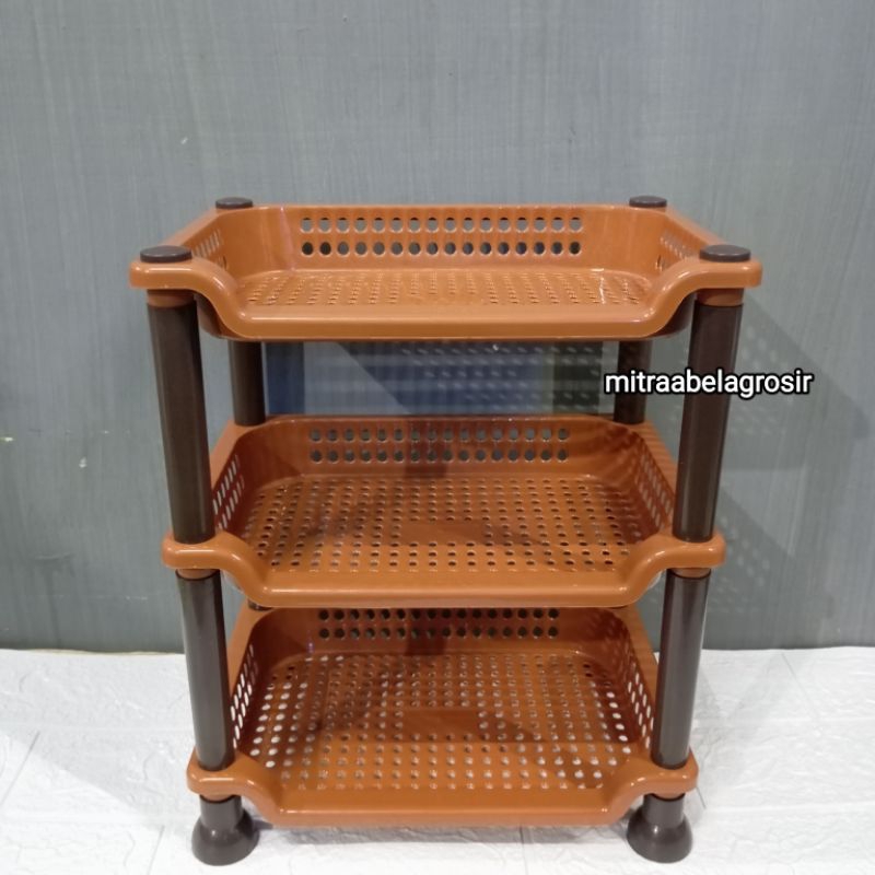 Jual RAK MINI 3 SUSUN COKELAT RAK BUMBU/RAK DAPUR 3 TINGKAT RAK PLASTIK ...
