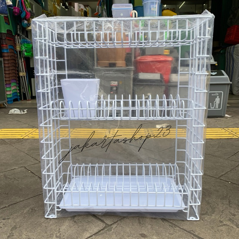 Jual Modelline Rak Piring Susun 3 Anti Karat!! B 30 ED + Tray Rak ...