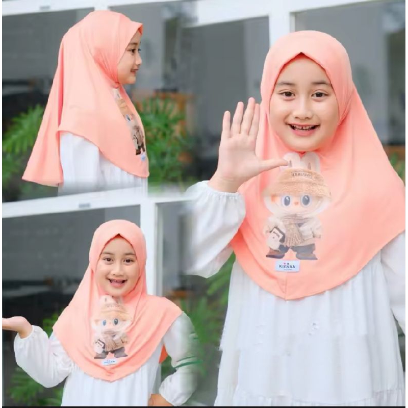 Jual hijab anak labubu /kerudung labubu/jilbab labubu 3-9thn | Shopee ...
