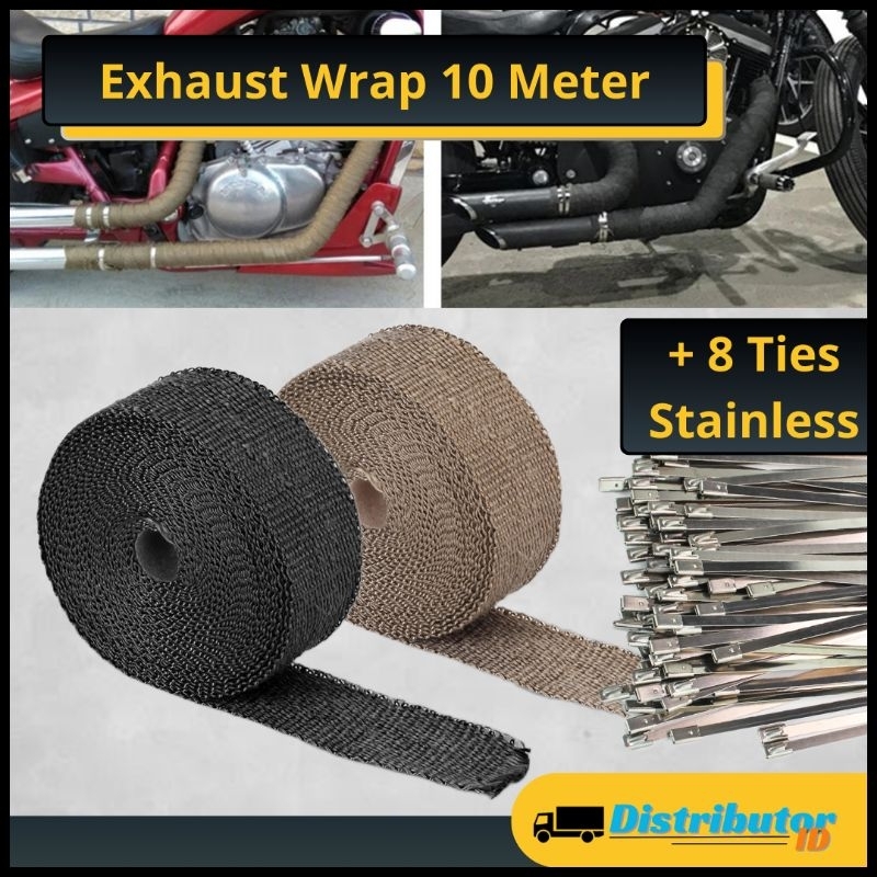 Jual Exhaust Wrap Lakban Knalpot Motor Peredam / Pelindung Anti Panas ...