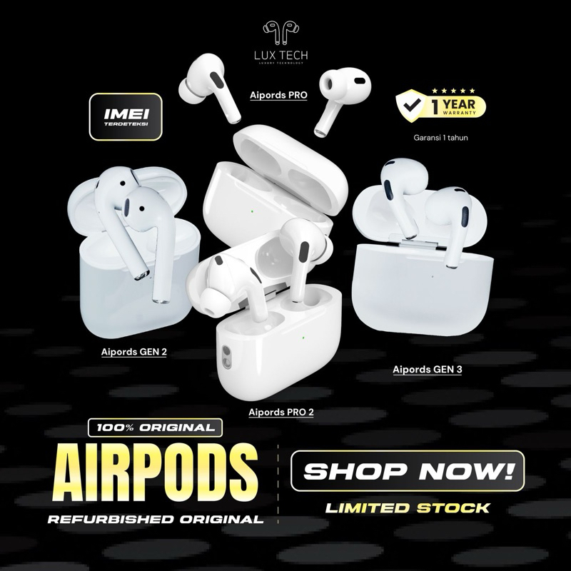 Jual AIRP0DS GEN 2 & 3 Generation,Pro,Pro 2 - WIRELESS | Shopee Indonesia