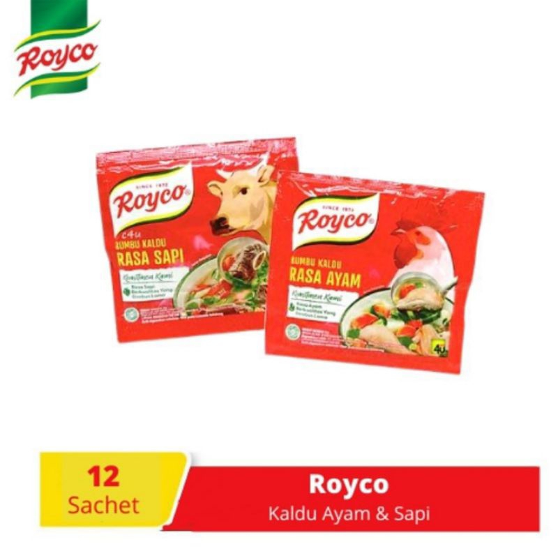 Jual Royco Bumbu Penyedap Rasa Ayam & Rasa Sapi 8 gram (1 Renceng Isi ...