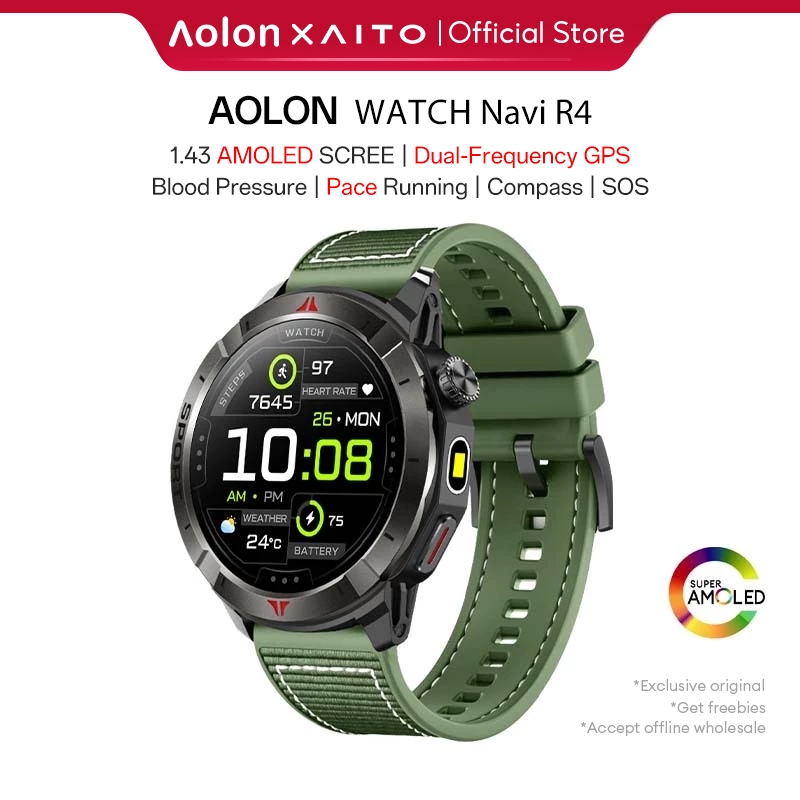 Jual Aolon Navi R4 GPS Smartwatch Six-star Dual-Frequency Ppositioning ...