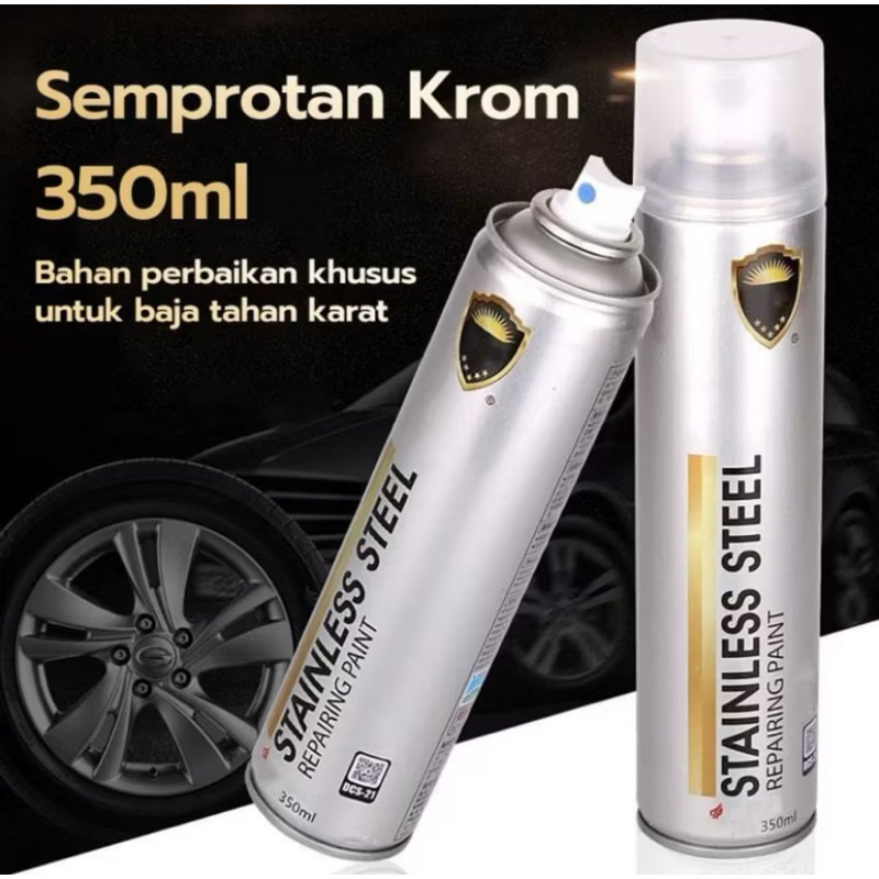 Jual Cat Semprot Chrome krom Stainless Anti Karat 350ml | Shopee Indonesia