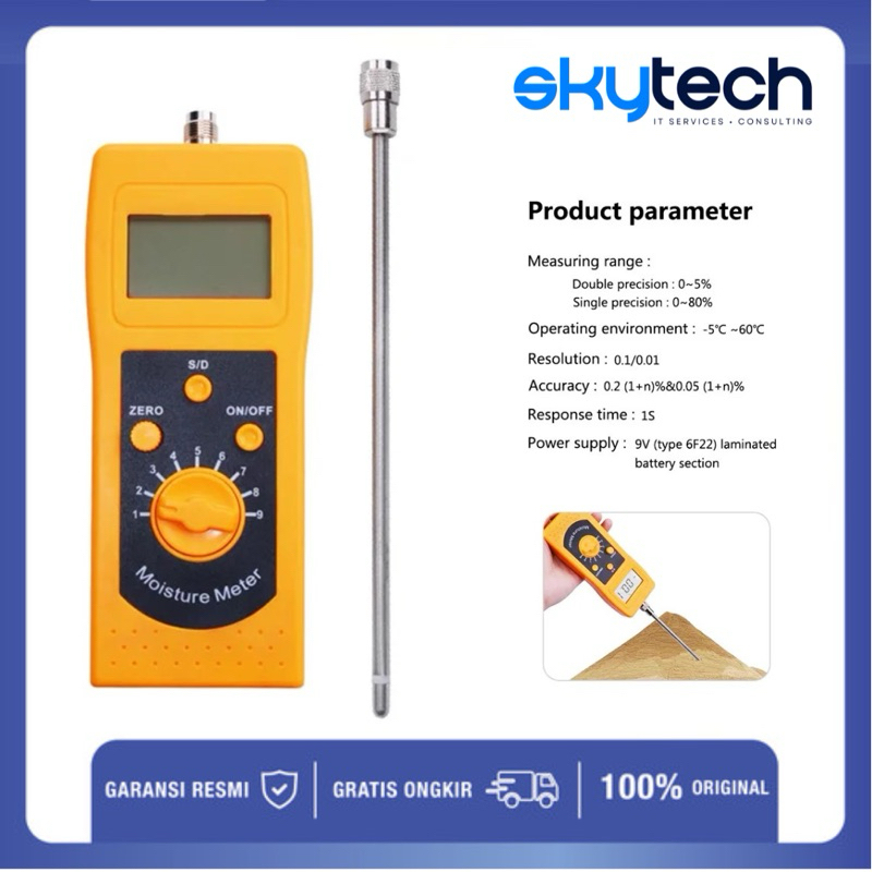 Jual Chemical Moisture Meter DM300C Powder Soil Sand MC Tester DM-300C ...
