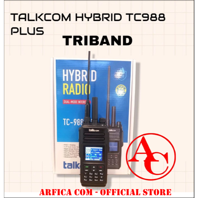 Jual HT POC TALKCOM TC-988PLUS HYBRID RADIO FREQUENSI TRIBAND SUPORT ...