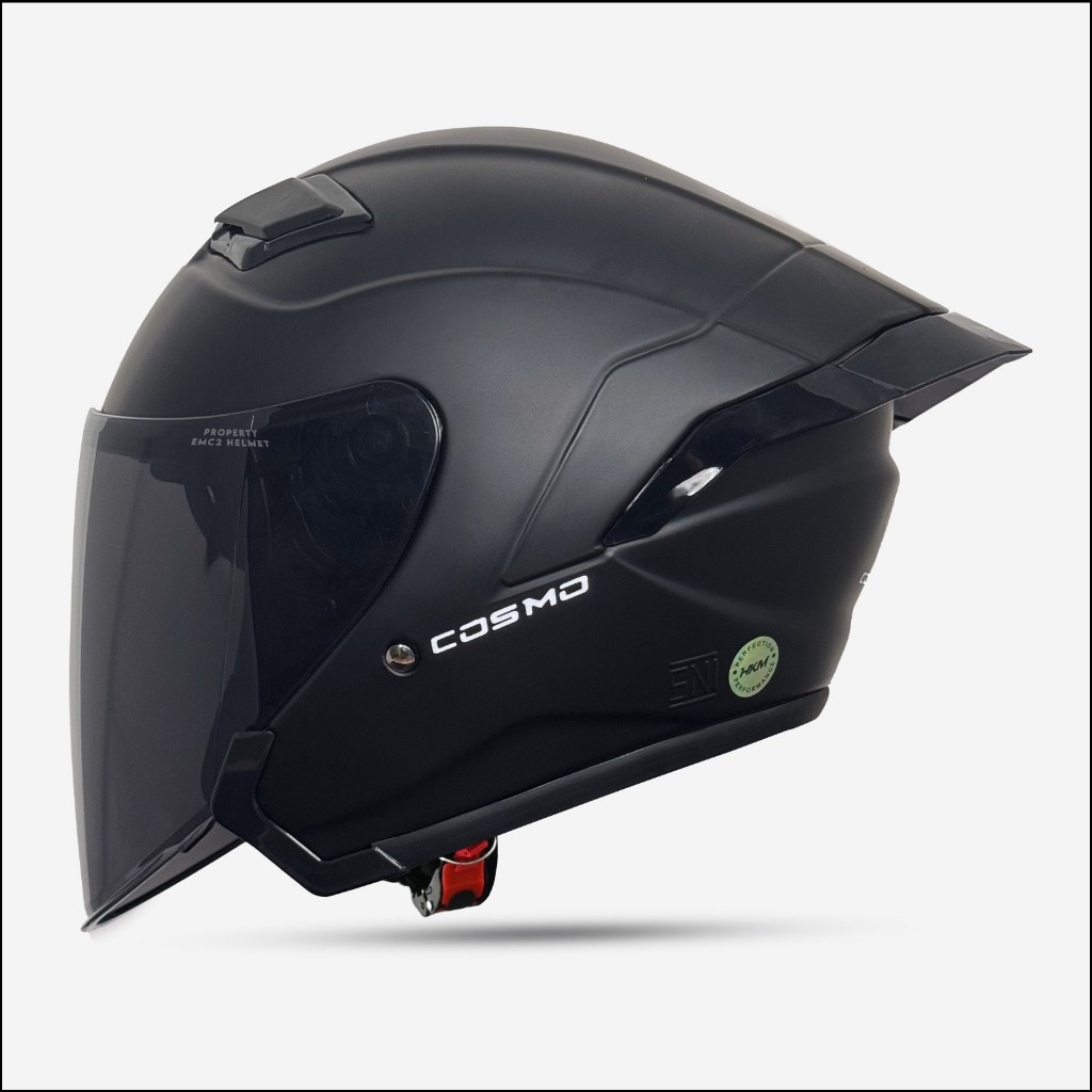 Jual Helm Half Face MLA COSMO | HITAM DOFF Kaca Hitam | Helm Premium ...