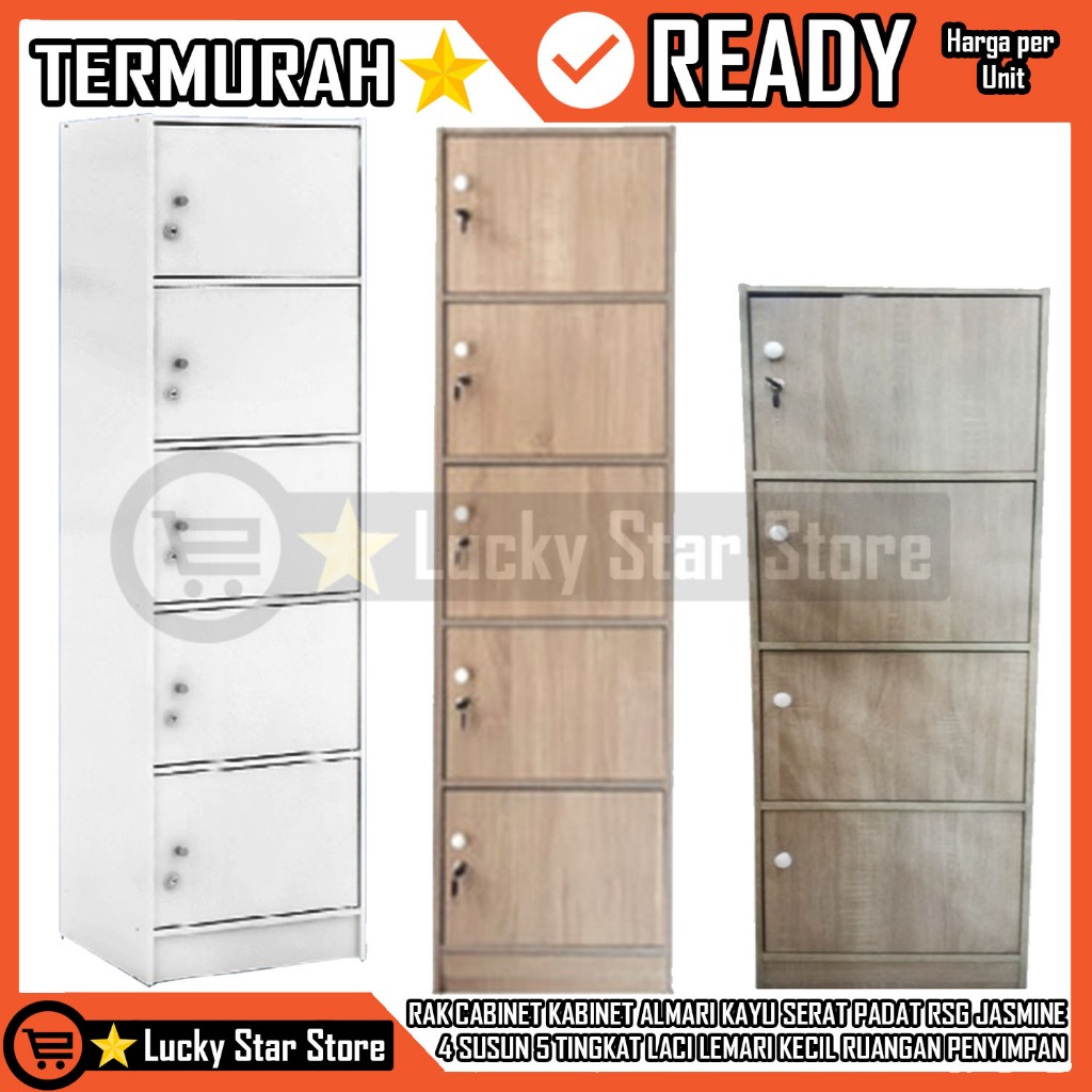 Jual [Kargo] Rak Cabinet Kabinet Almari Kayu Serat Padat Rsg Jasmine 4 ...