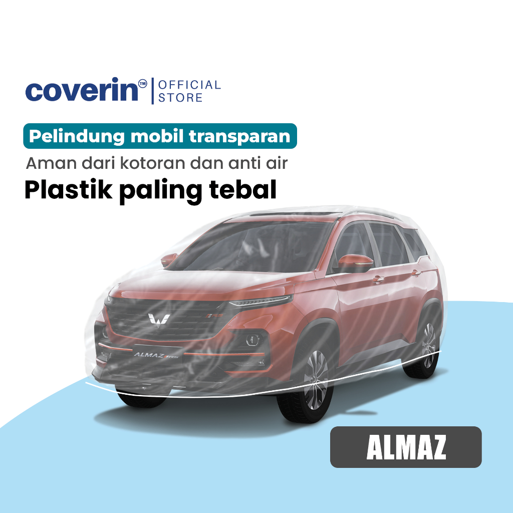 Jual Cover Mobil Wuling Almaz plastik PE sarung mobil Transparan Tebal ...