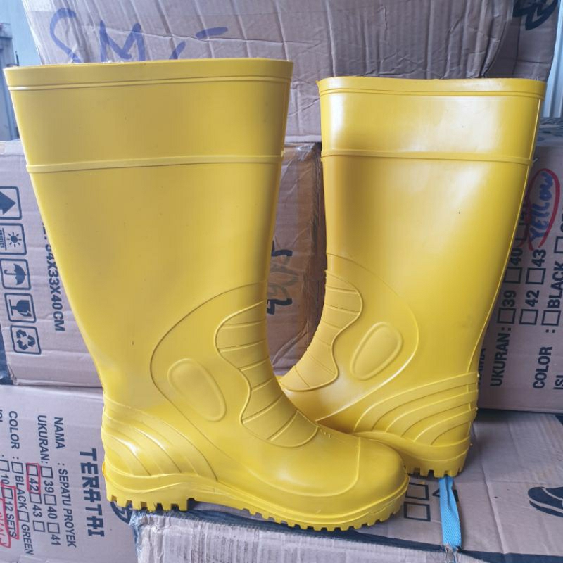 Jual Sepatu boot proyek kuning Teratai | Shopee Indonesia