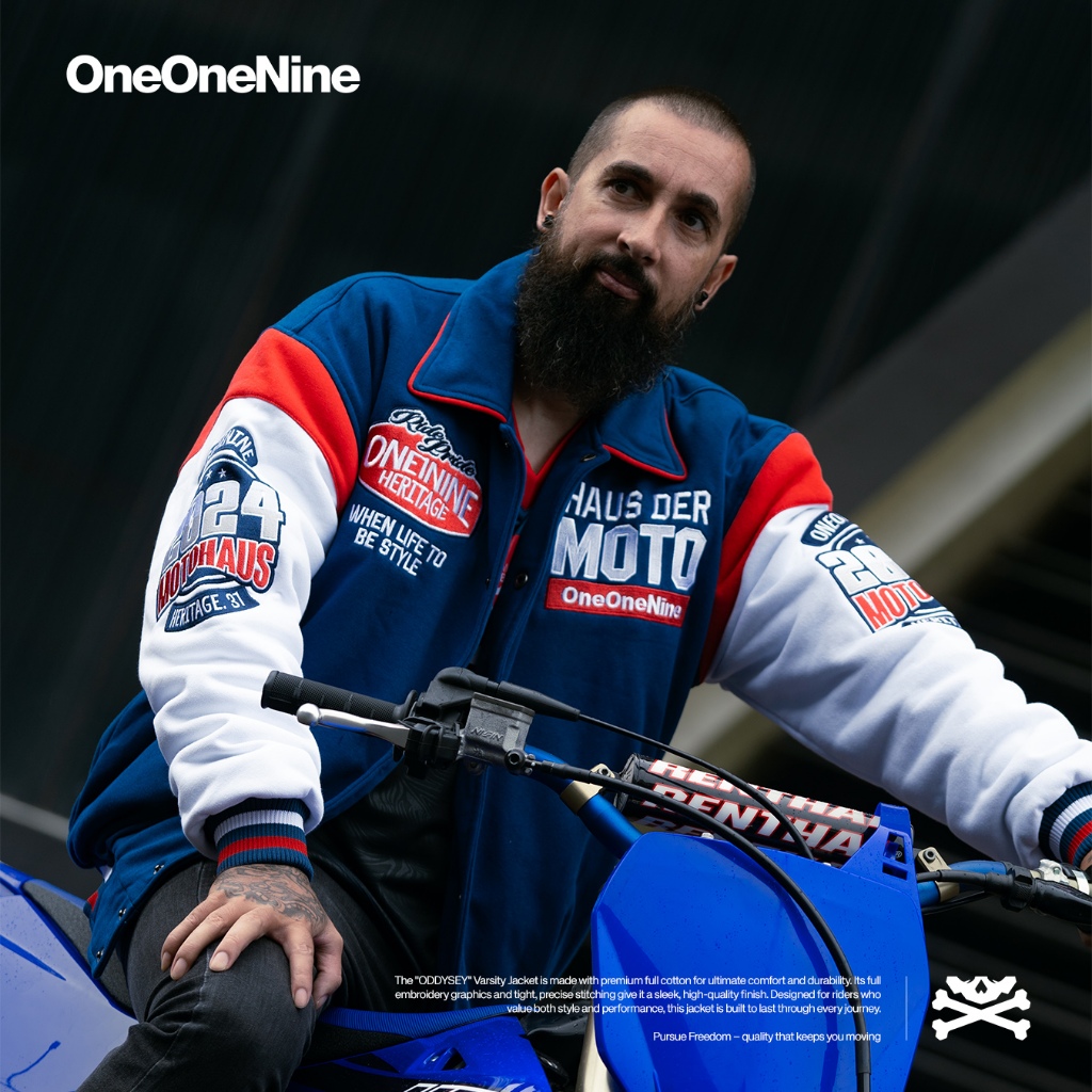 Jual Oneonenine Ksr Jaket Varsity Oddysey Blue - Jaket Motor Varsity ...