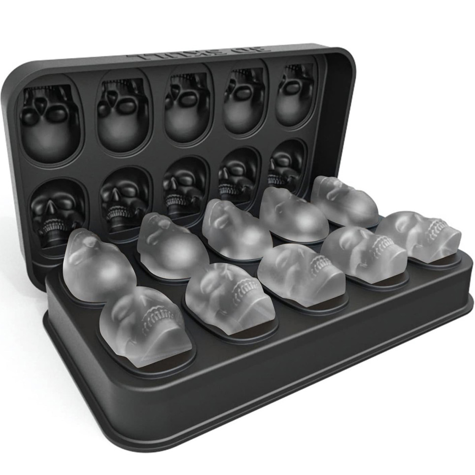Jual Ice Mold SKULLS Tengkorak Tray 10 Grid | Cetakan Es Batu Berlian ...