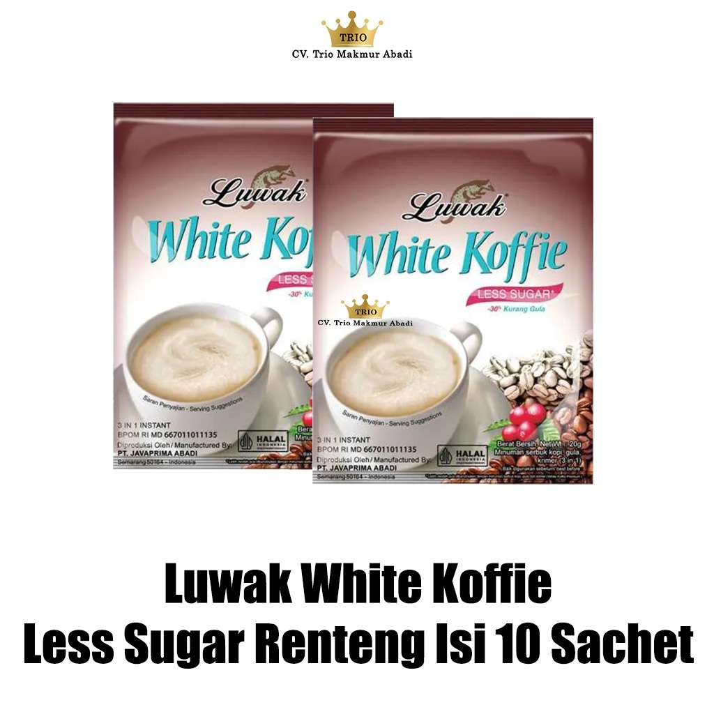 Jual Luwak Kopi Less Sugar 19g 1 Renteng Isi 10 Sachet | Shopee Indonesia