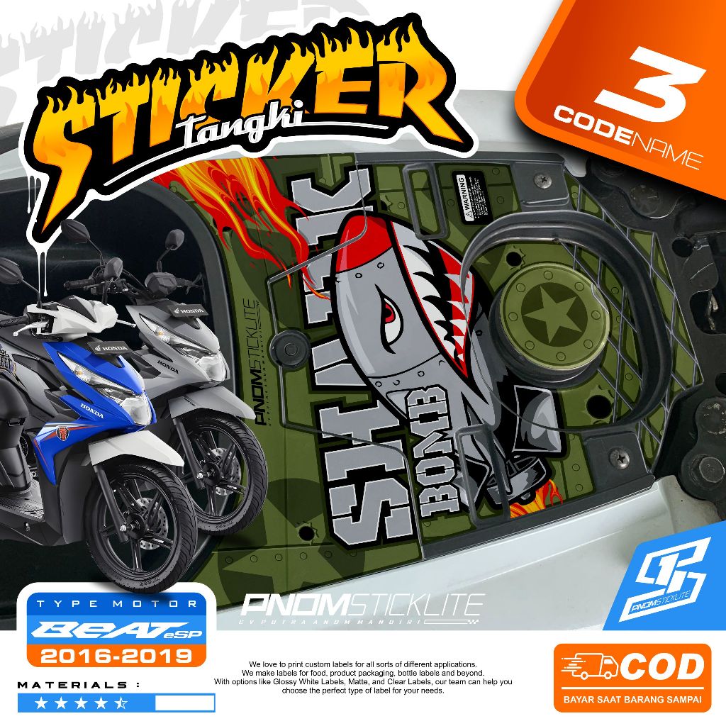 Jual STICKER DECAL TANGKI BEAT ESP 2016 - 2020 STIKER STRIPING COVER ...