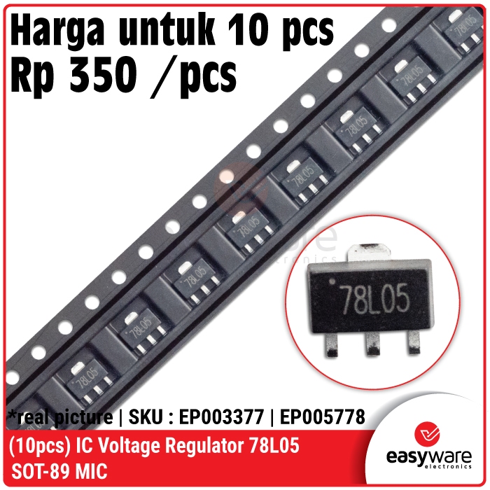 Jual 10x 78L05 SOT-89 IC Linear Voltage Regulators (LDO) 5V 78L05 SMD FOSAN GOODWORK | Shopee ...