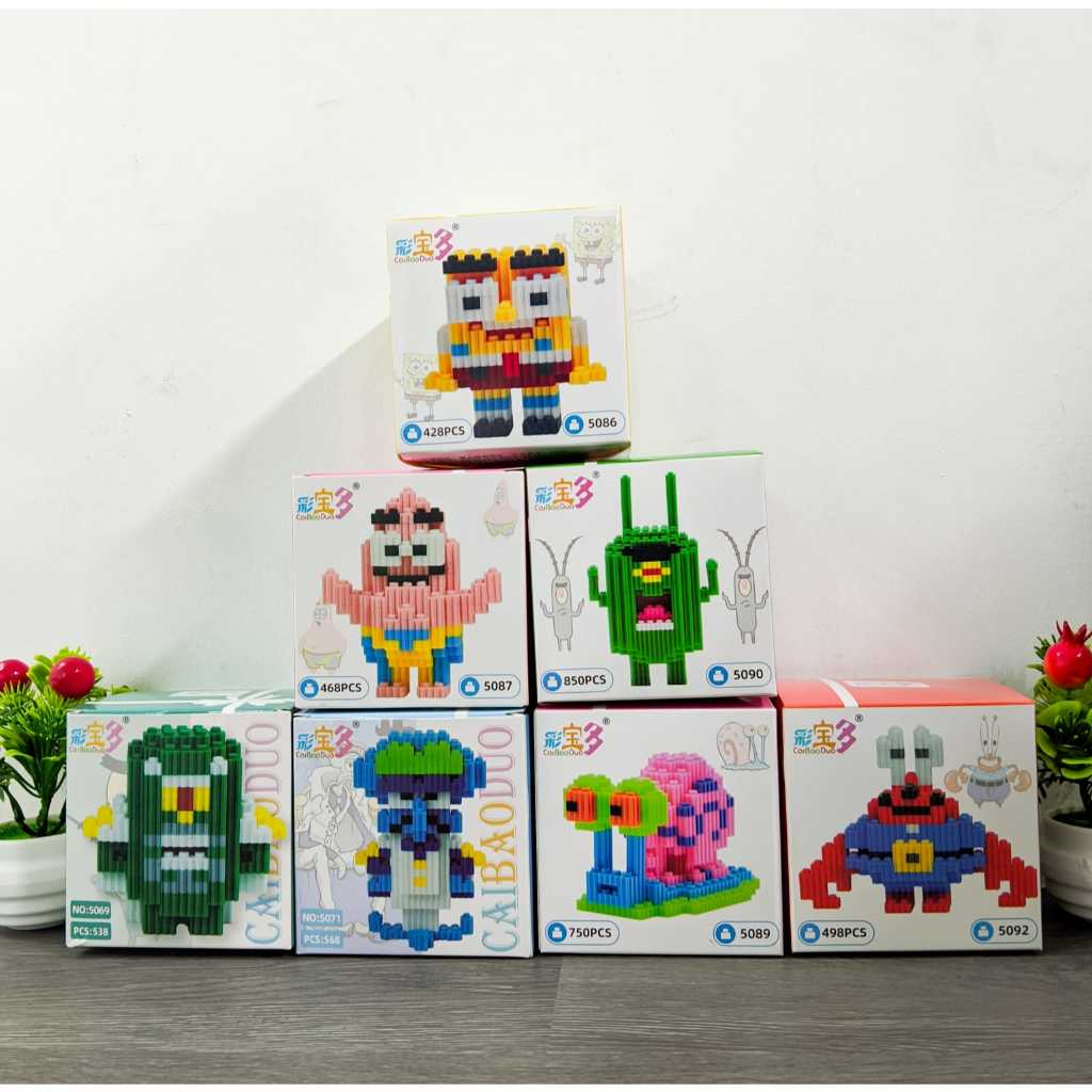 Jual DIY Mainan Edukasi Brick Nano Bricks Spongebob Mr.Crab ...