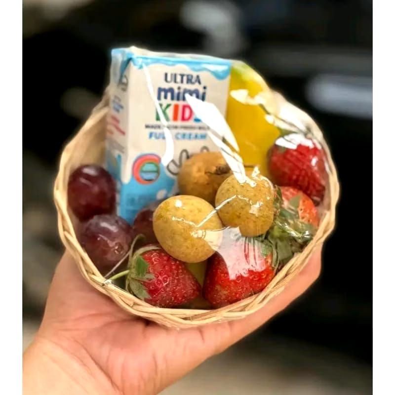 Jual Snack buah kemasan keranjang rotan / bekal sekolah sehat ...
