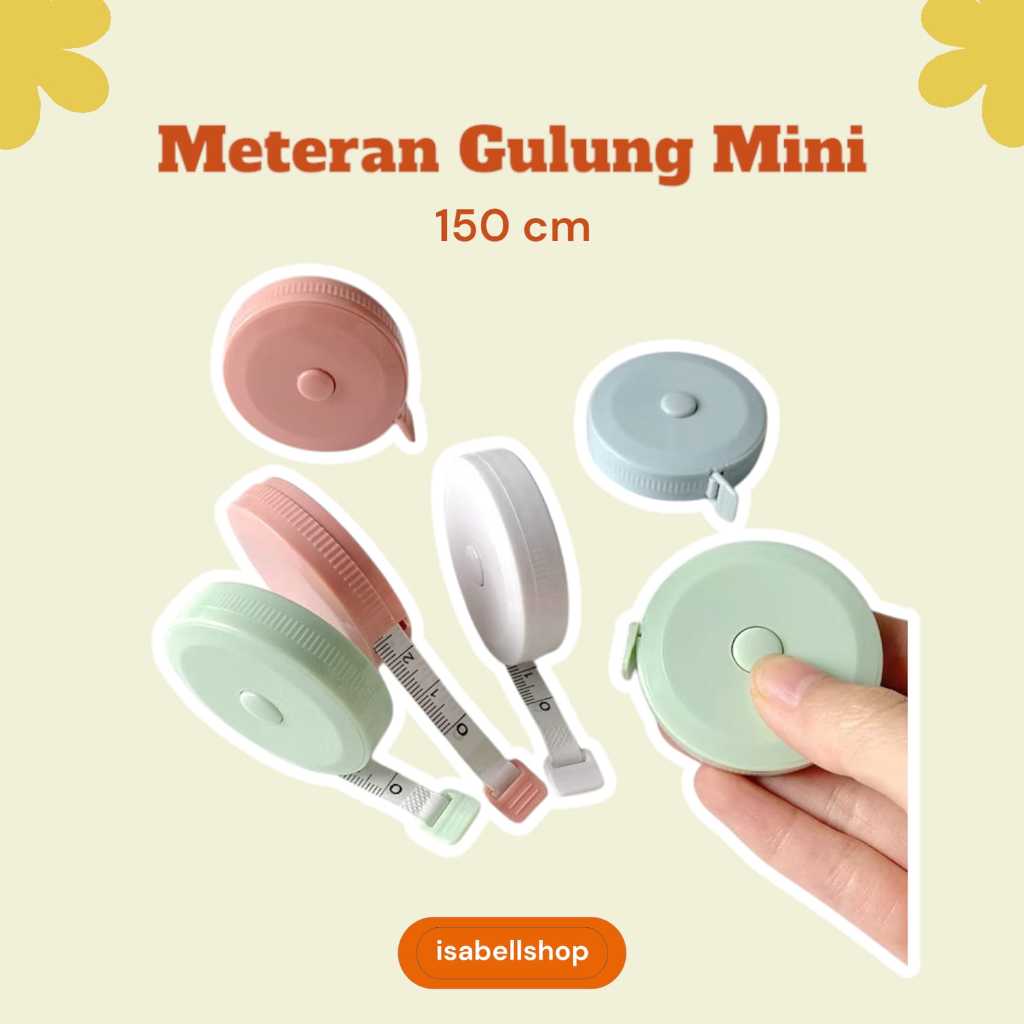 Jual [IS] Meteran Gulung Mini 1,5m Meteran Baju Roll Putar 150cm Pita ...