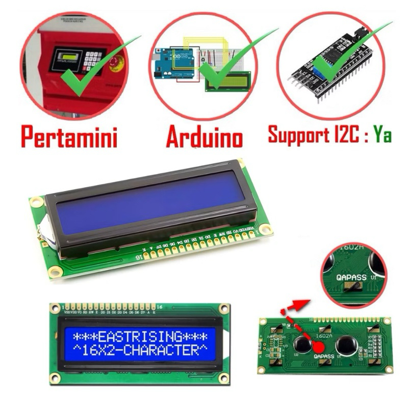 Jual module LCD 1602 karakter + I2C Serial Interface for LCD 1602 2004 ...