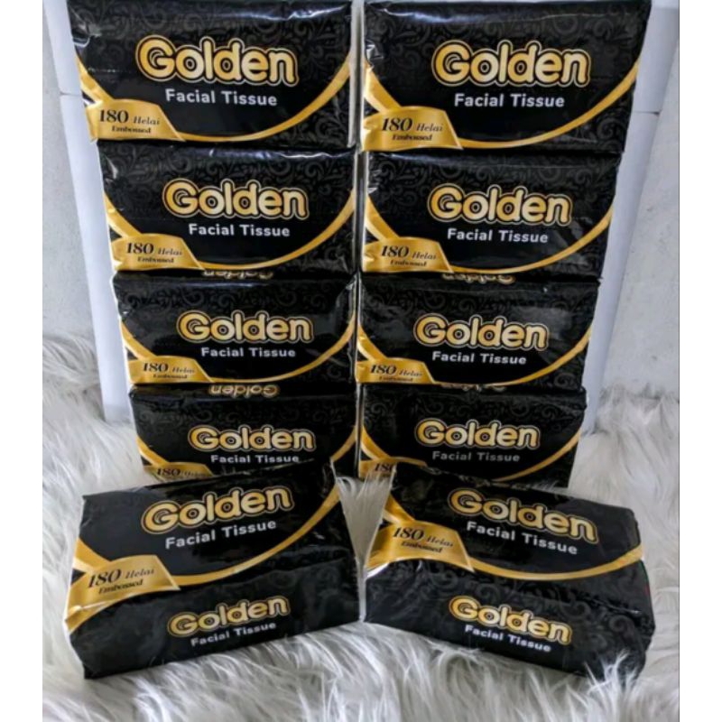 Jual { 10 PACK }Tisu Tissue Tissu Golden Facial Tissue 180 Helai ...